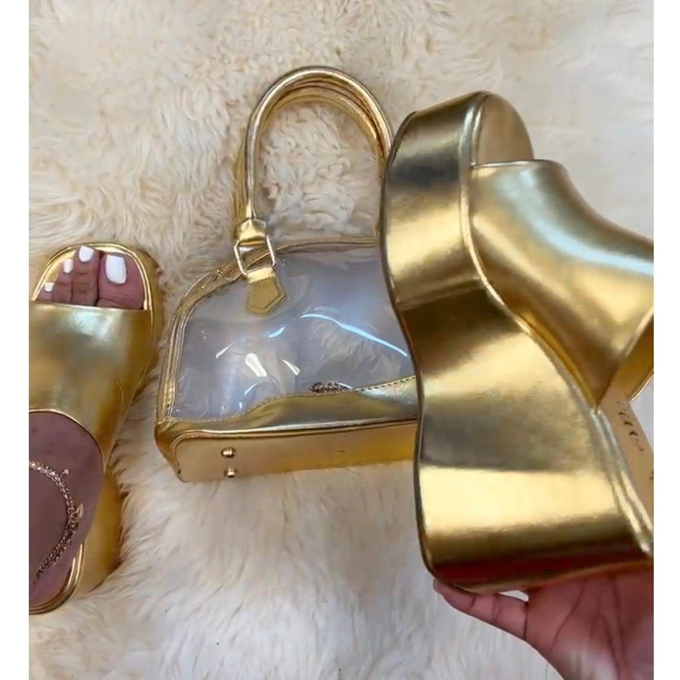 DASH Gold Faux Leather | ShoeNami